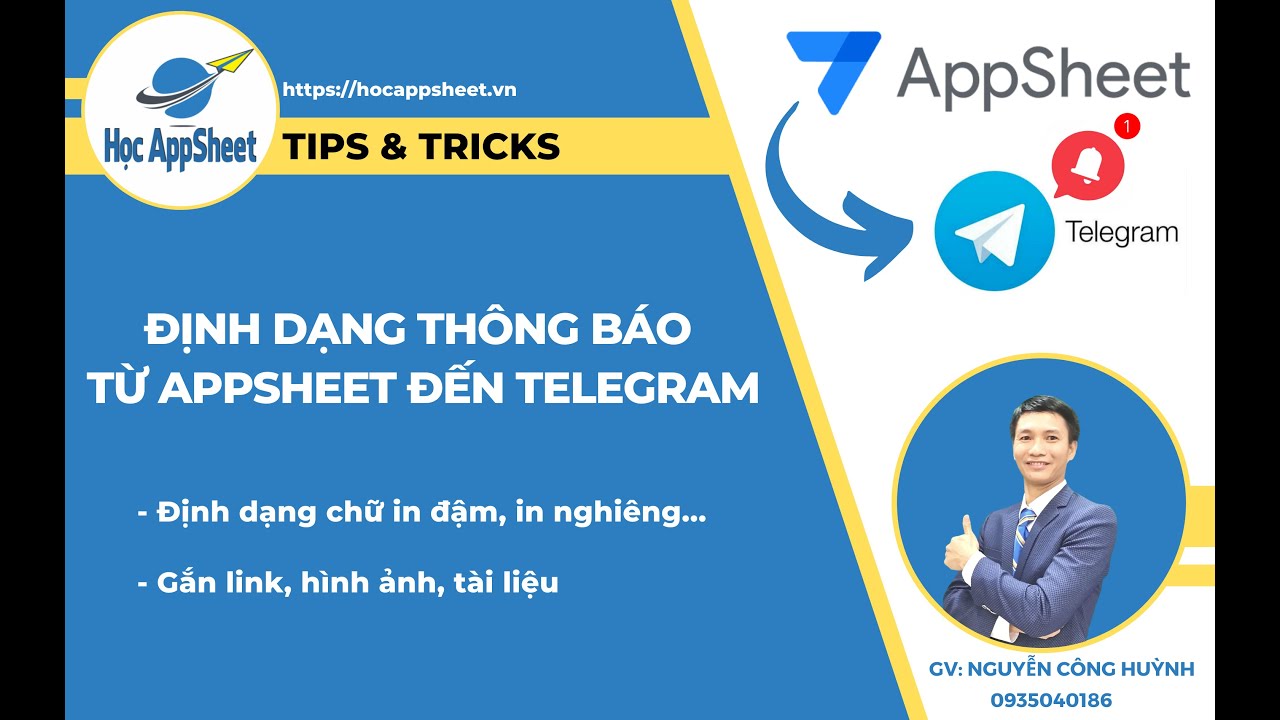 #Học_AppSheet/ #Automation/ Định dạng thông báo từ AppSheet đến Telegram - YouTube