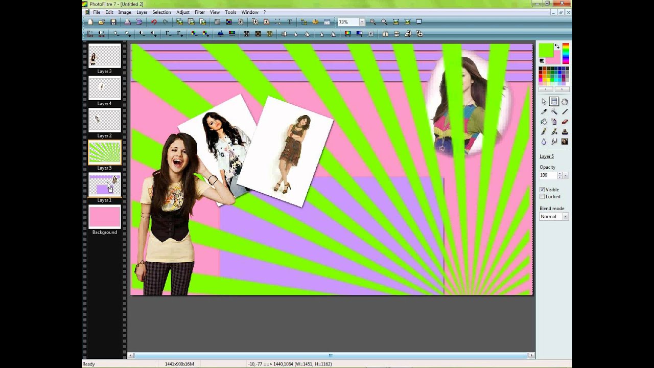 Jak udělat design v PhotoFiltre 7 -Selena gomez (možná to bude ufiklý ...