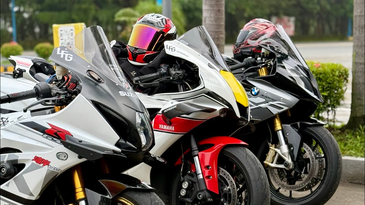 Yamaha R1 POV - first Marilaque run uphill with LFG! Gxr1000r - mt09 ...