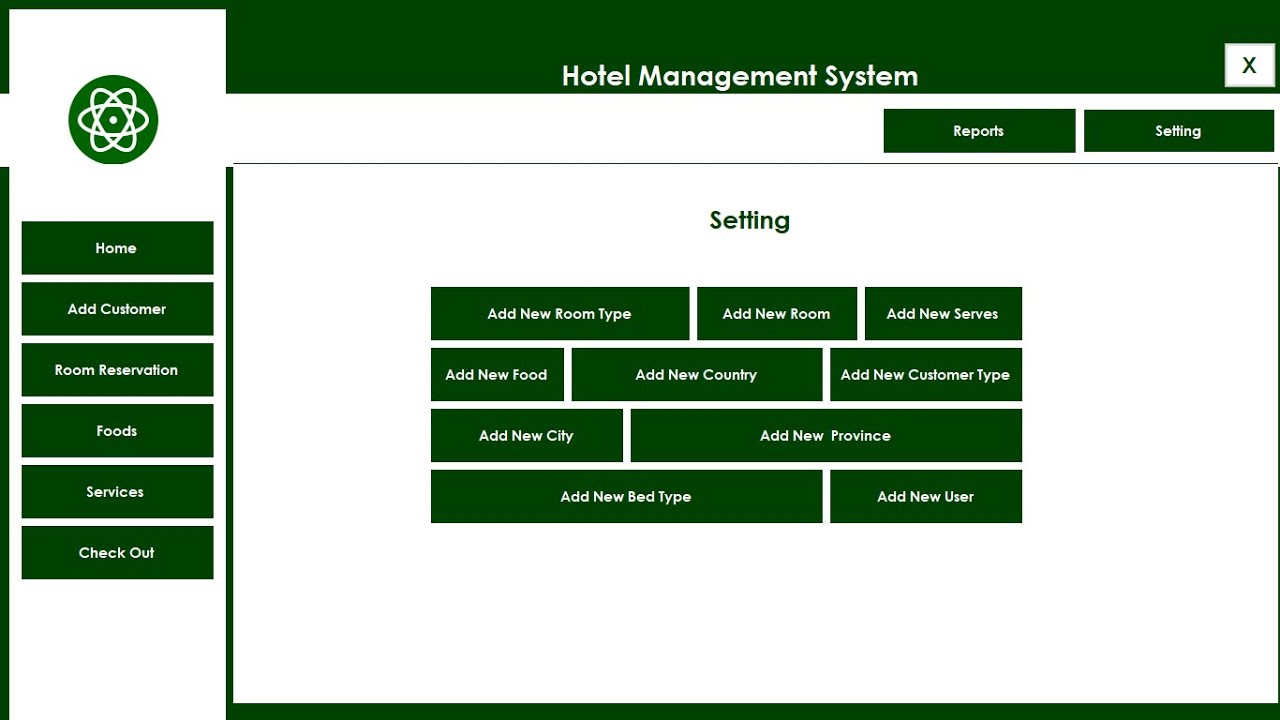 Hotel Management System (add Setting )part 5 - YouTube