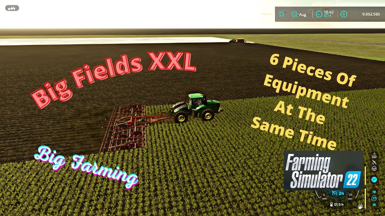 FS22 Big Fields XXL "Gameplay" Plowing, & Applying Lime 6 Tractors ...