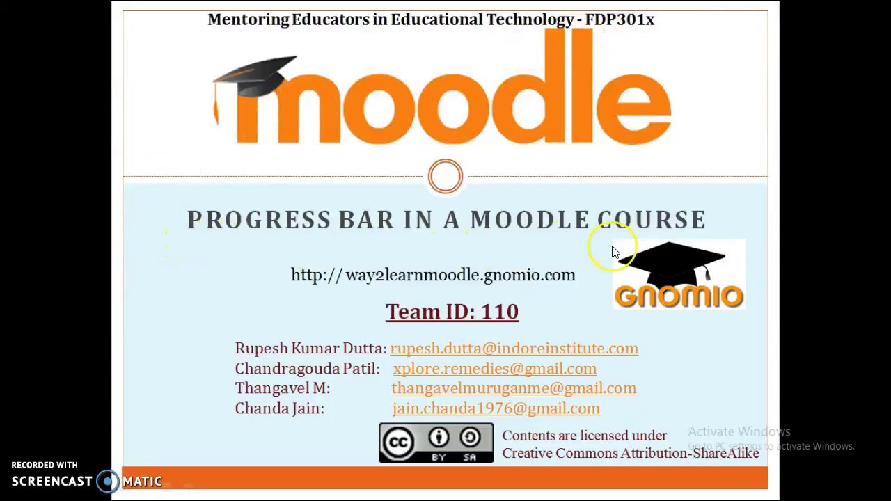 Progress Bar in a MOODLE course [GNOMIO] - FDP301x FDP Design Activity - YouTube