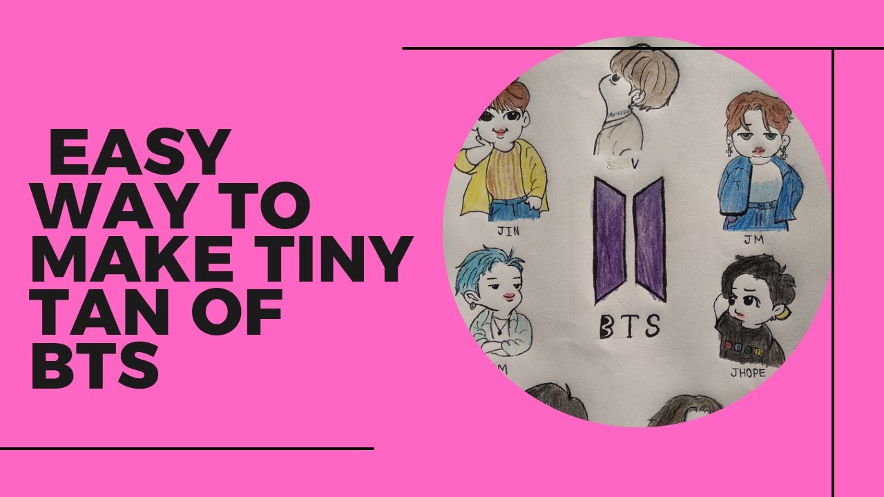 Easy steps to draw Tiny Tan#bts#tinytan💜 - YouTube