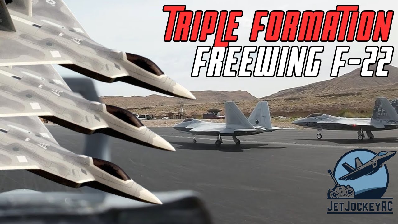 Triple Formation Freewing F-22 FPV - YouTube