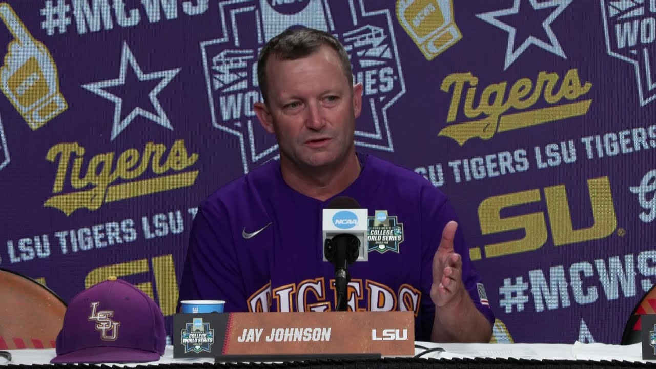 LSU Jay Johnson WIN over Tennessee in CWS postgame - YouTube
