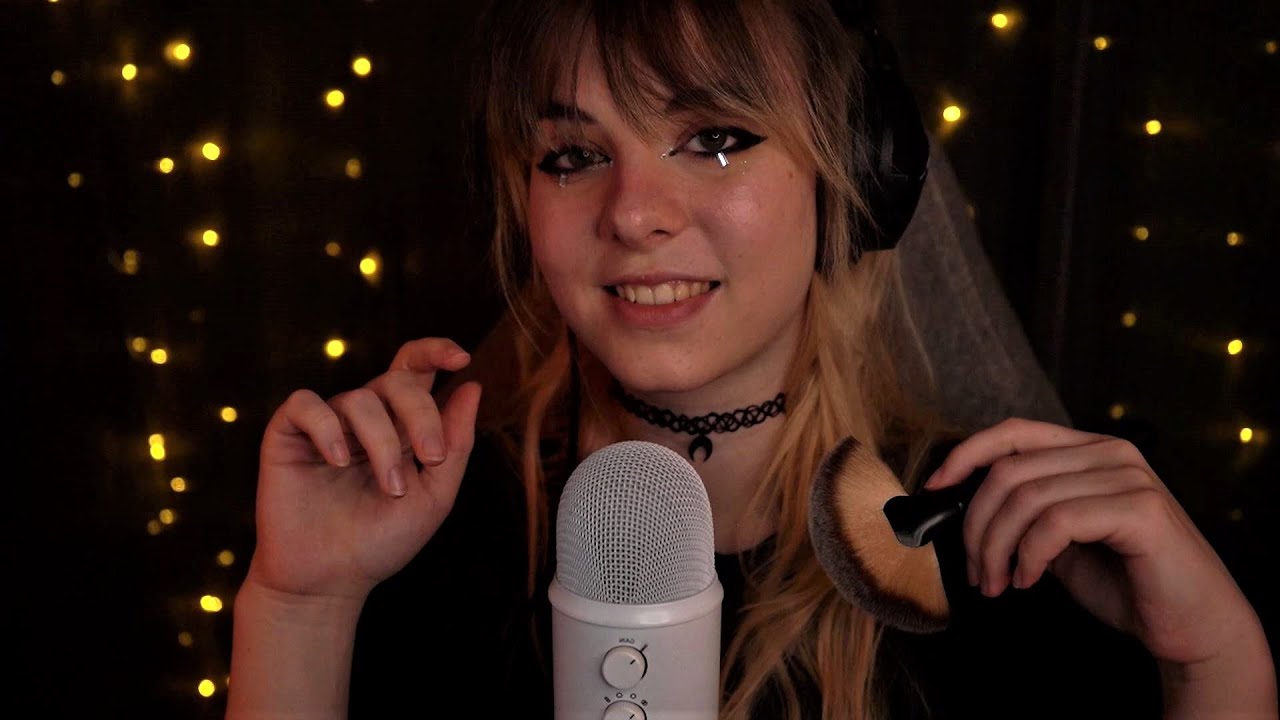 ASMR | super sleepy Whispering & Face Brushing - rain sounds - YouTube