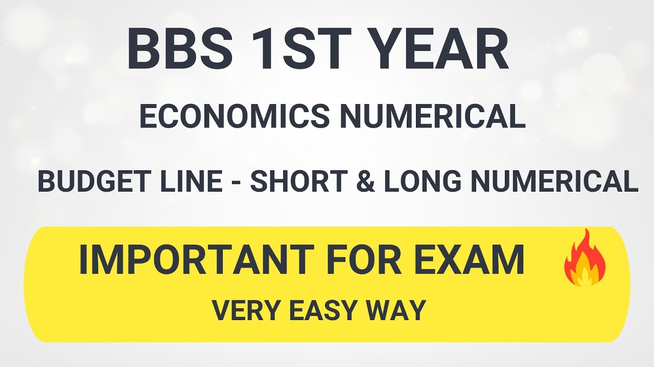BBS 1st year economics numerical - Budget line - YouTube