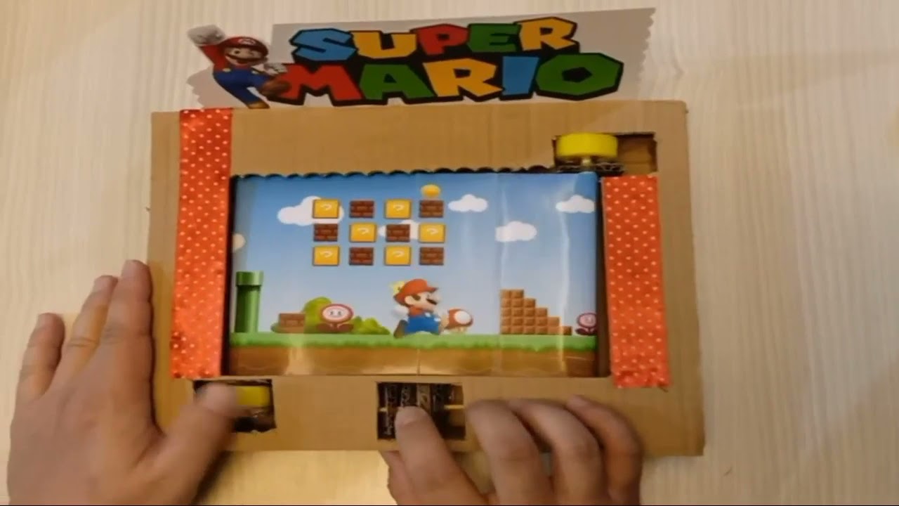 Let’s Play DIY Cardboard Mario Game 🎮🆒 手制mario游戏机 - YouTube