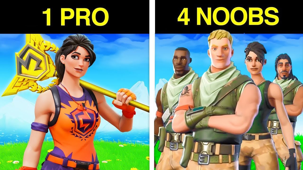 Est-ce que 4 NOOBS peuvent battre 1 PRO ? - YouTube