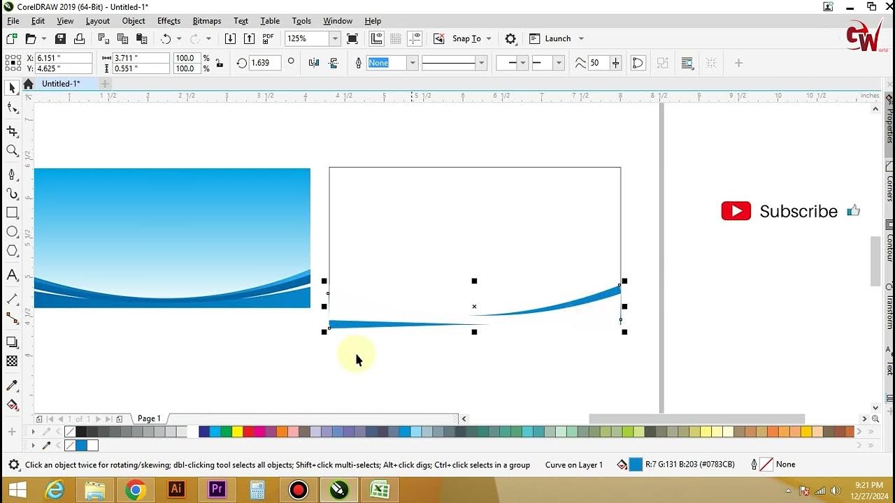 Simple Curve Design in Coreldraw | CoreldrawFever Studio - YouTube