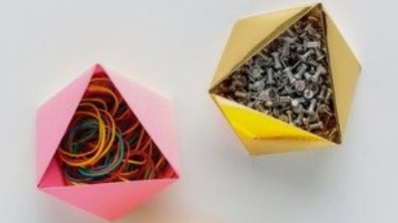 DESK ORGANIZER | EASY ORIGAMI ORGANIZER | DIY CANDY BOX | DIY PAPER ...
