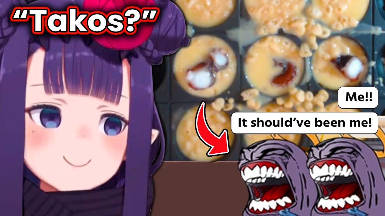 Takos get envious when Ina is about to eat the lucky tako - YouTube