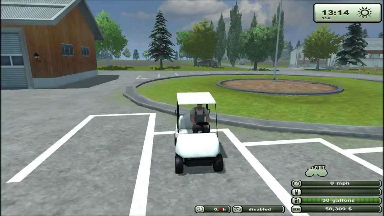 Farming Simulator 2013: Secret Drivable Golf Cart - YouTube