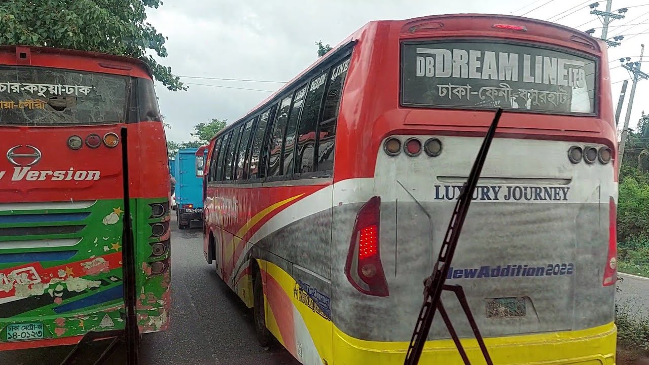 Asia Line v/s Dream Line. দুই বাসের চ্যালেন্জিং লড়াই😱. ড্রিম লাই ...
