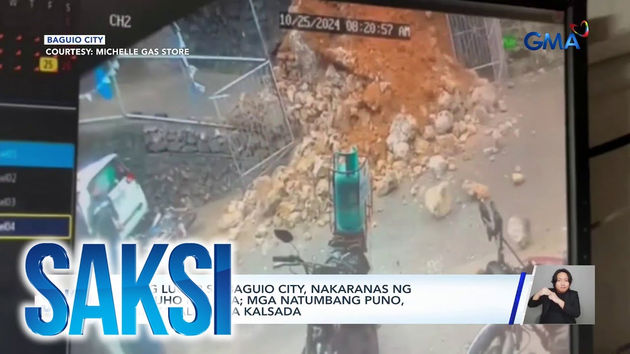 Ilang lugar sa Baguio City, nakaranas ng pagguho ng lupa; mga natumbang ...