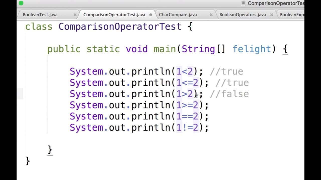 [Java Basics] Comparison Operators or Relational Operators in Java - YouTube