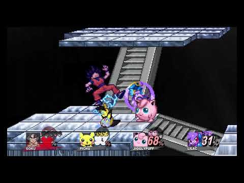 Super Smash Flash 2 Project B: Goku Vs Pichu vs Jigglypuff Vs Lilac