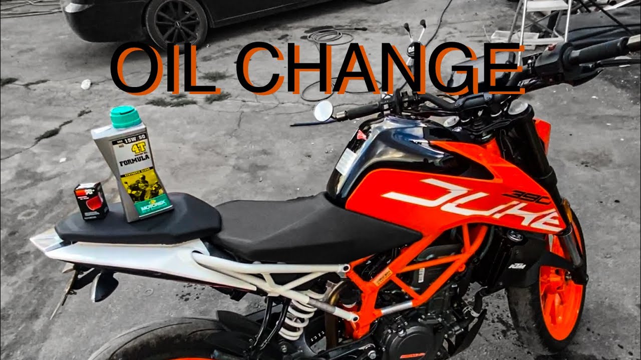 How to do motorcycle oil change | 2017 Ktm duke 390 | - YouTube