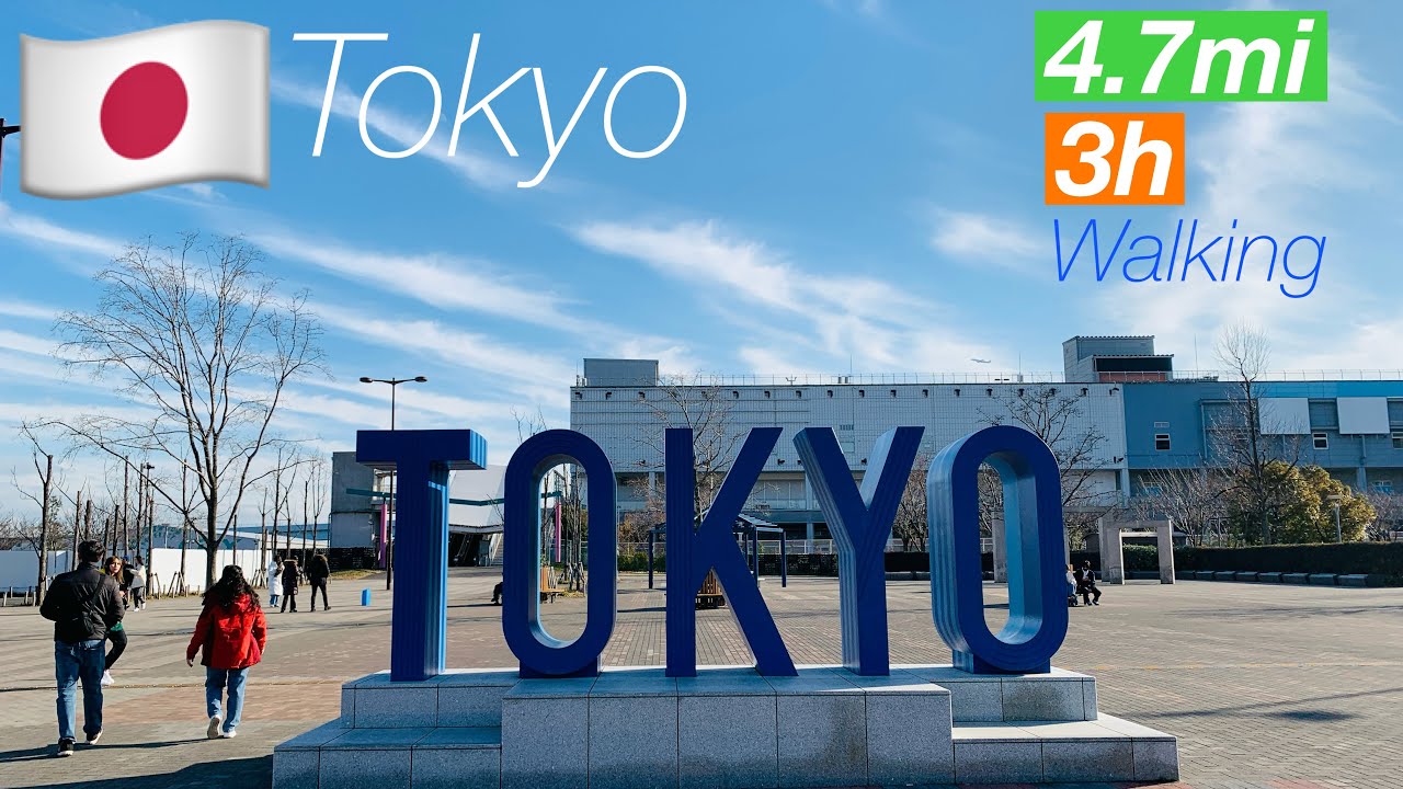 🇯🇵Tokyo Scenic Walking/Tamachi Sta.,Rainbow Bridge, Odaiba Marine Park ...