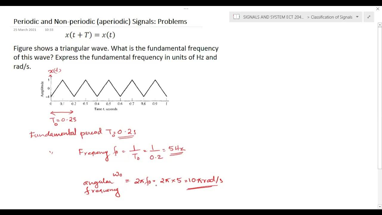 M1 Lec2c|Periodic and aperiodic Signals: Definition, Equations, Problem solving section - YouTube