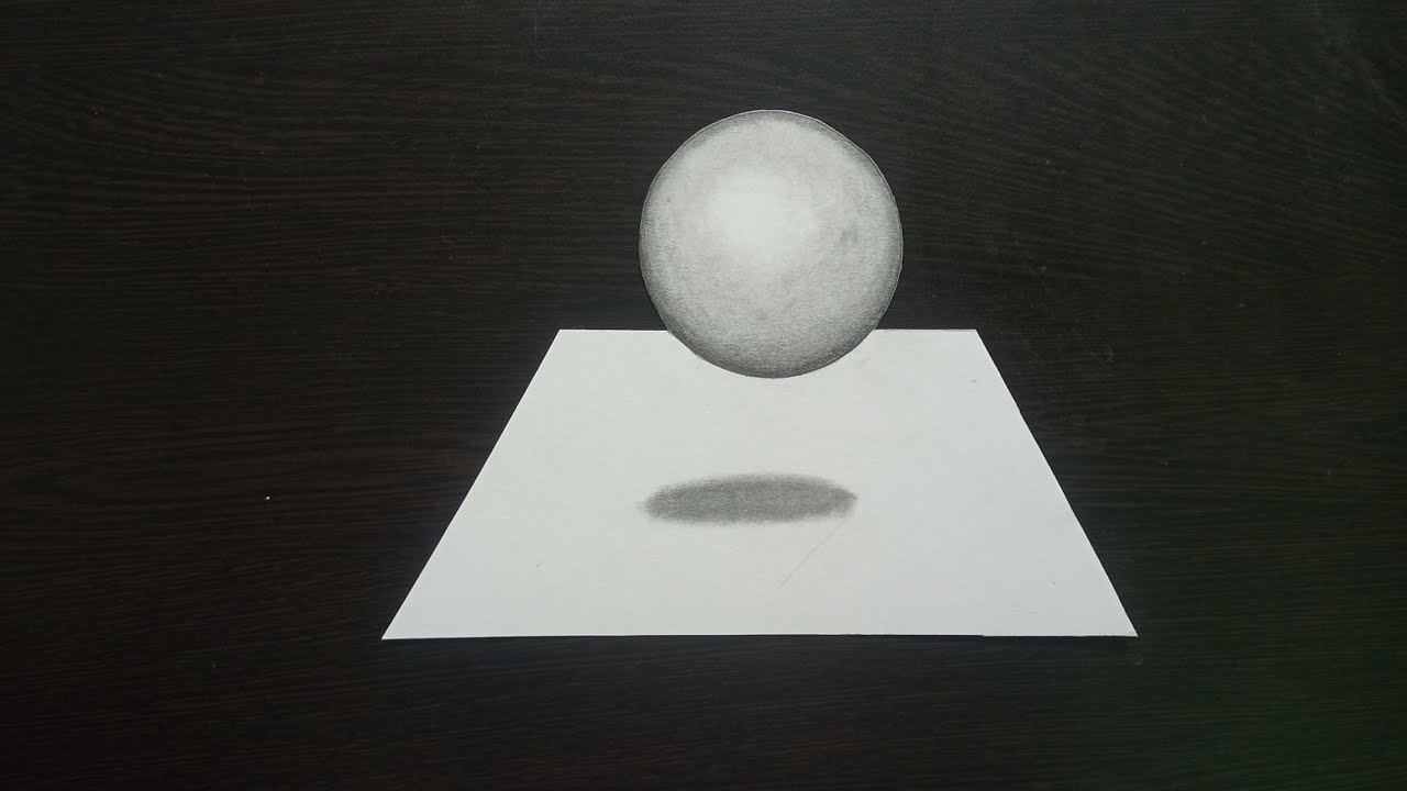 how to draw a floating ball easy step by step || 3d illusion drawing ...