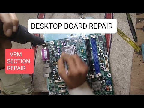 hp desktop motherboard vrm section repair - YouTube