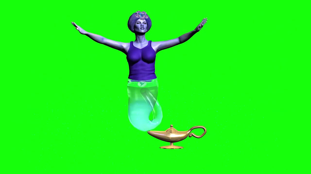 Copyright free green screen magic Aladdin lamp video in Green screen ...