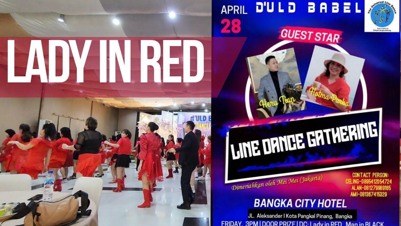 D'ULD BABEL GATHERING | Lady In Red | LINE DANCE | Advanced | Simon Ward - YouTube