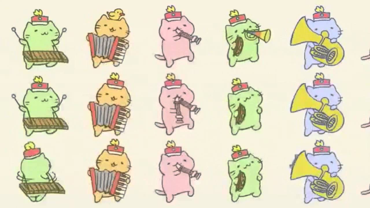 みっちりねこマーチ-MitchiriNeko-March Cute cat characters in a marching band ...