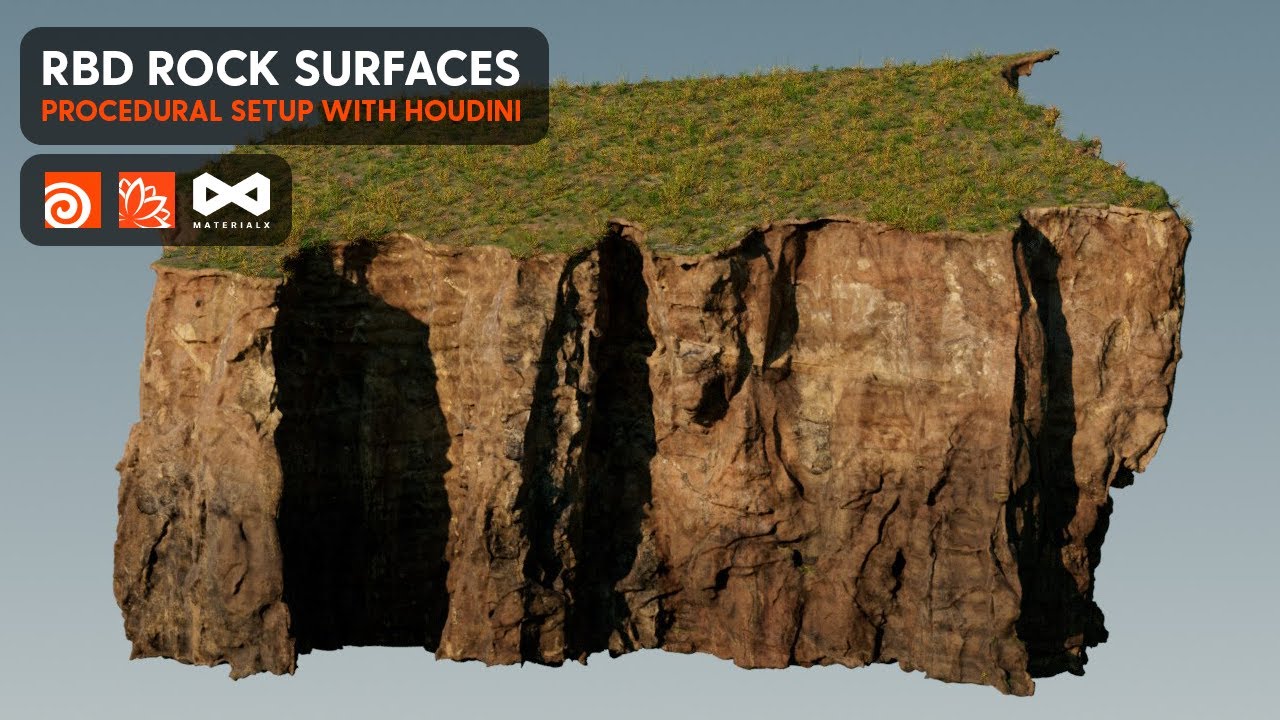 RBD rock surfaces with Houdini - YouTube