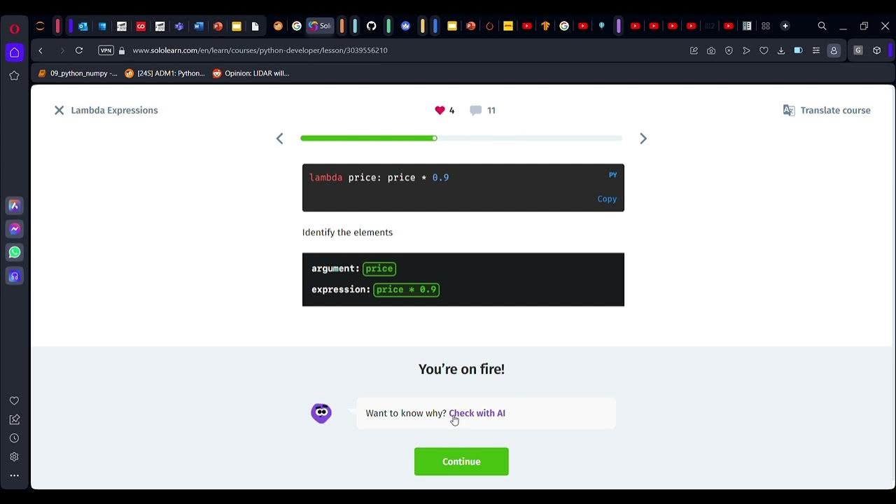 64 Lambda Expressions Python Developer Sololearn Youtube