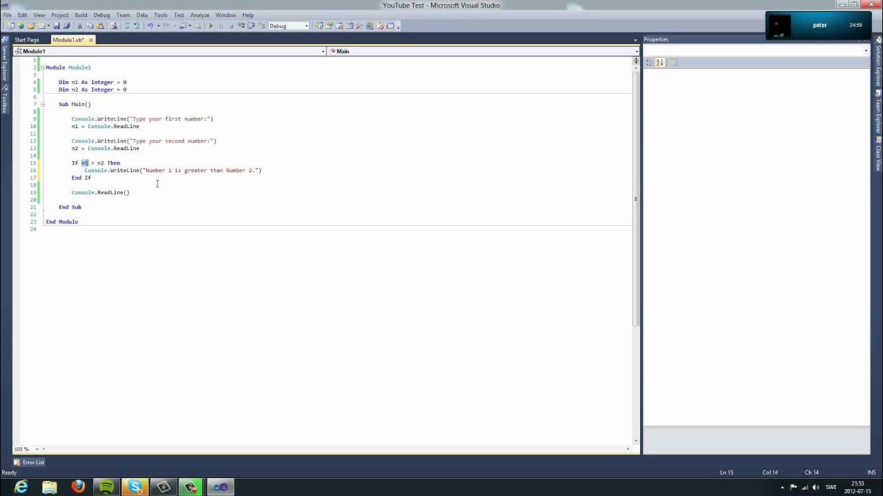 Visual Basic Tutorial #3 - If-ElseIf Statements - YouTube