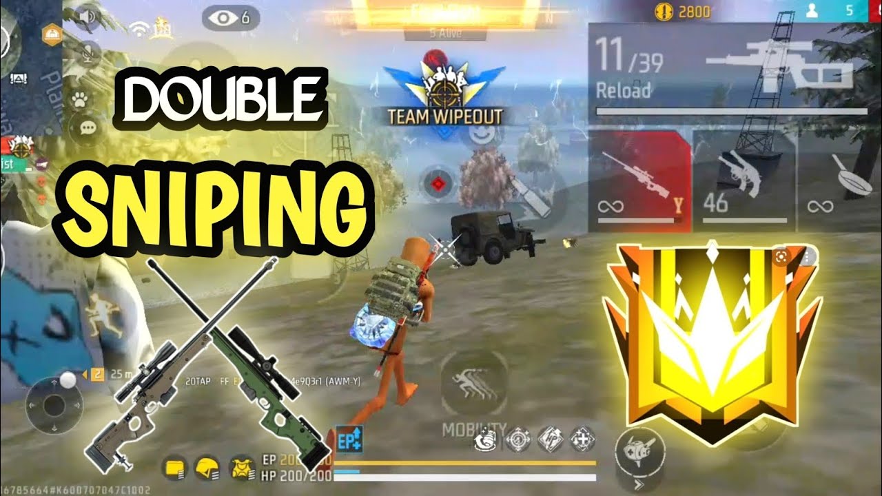Free Fire Double Sniper OP Gameplay | AWM + VSK94 Highlights 🔥 - YouTube