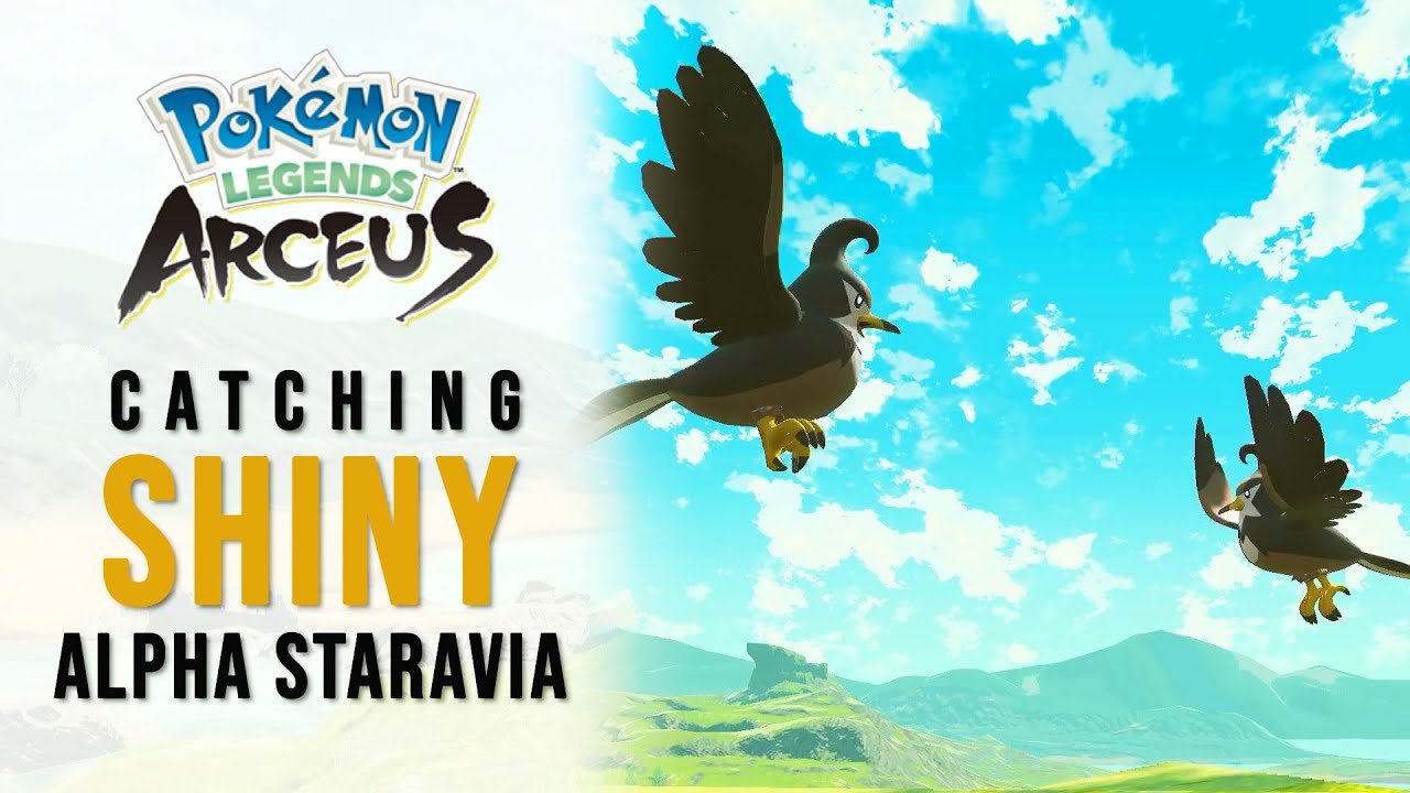 Catching Shiny Alpha Staravia | Pokemon Legends Arceus - YouTube