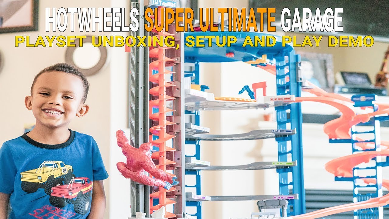 MOTORIZED HOT WHEELS SUPER ULTIMATE GARAGE PLAYSET UNBOXING, SETUP AND ...