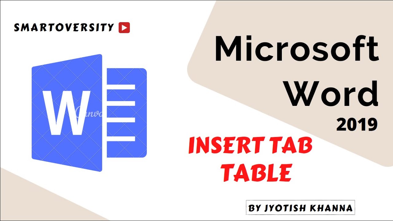 Insert Tab Table In Microsoft Word 2019 YouTube Insert Tab Table In Microsoft Word 2019 YouTube