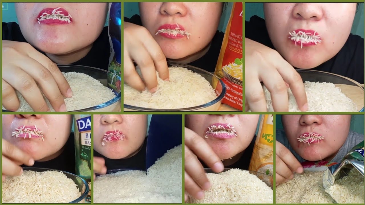 COMPILATION|| ASMR EATING RAW RICE USING MY HAND @RiceASMR - YouTube