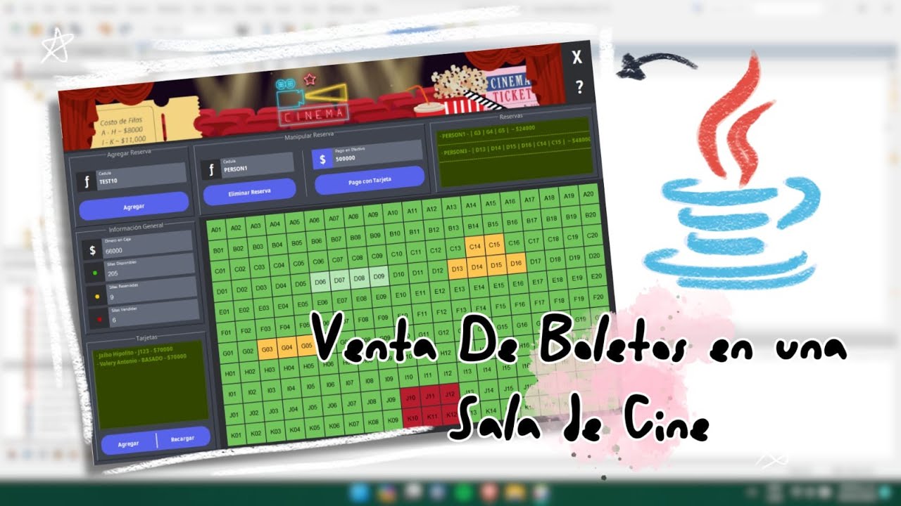 Venta de Boletos en una Sala de Cine en Java - YouTube