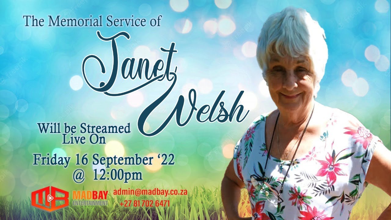 Memorial Service of Janet Welsh - YouTube