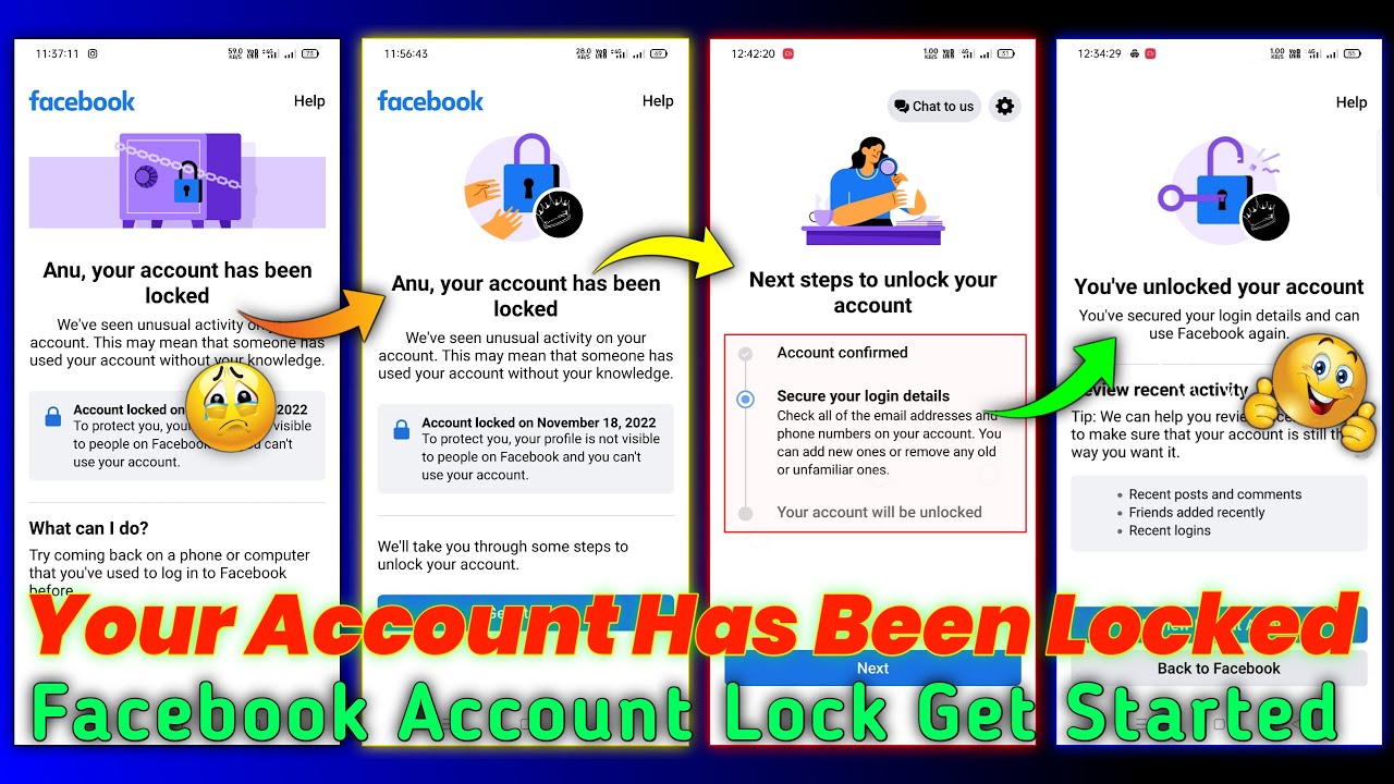 Facebook account lock get started | Your Account Has Been Locked ...