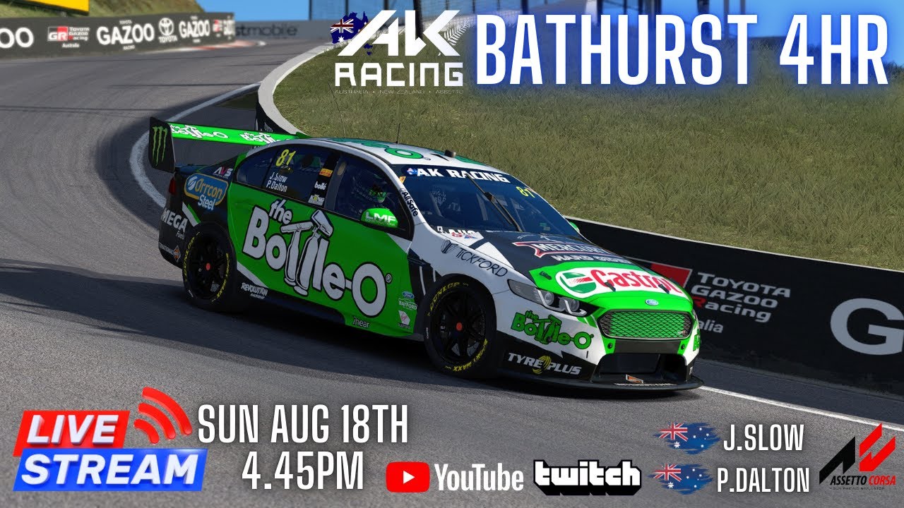 LIVE!! 2024 AK Racing Bathurst 4Hr Event - YouTube