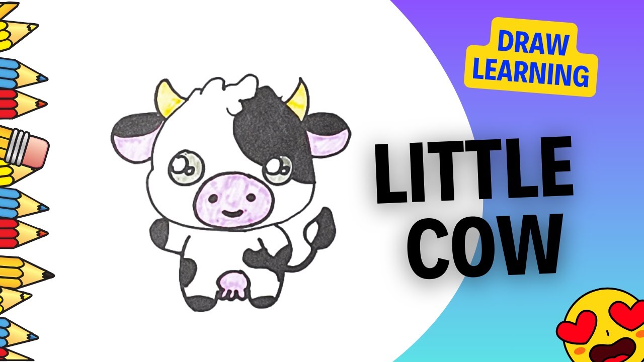 How to Draw a LITTLE COW While Learning SPANISH - YouTube