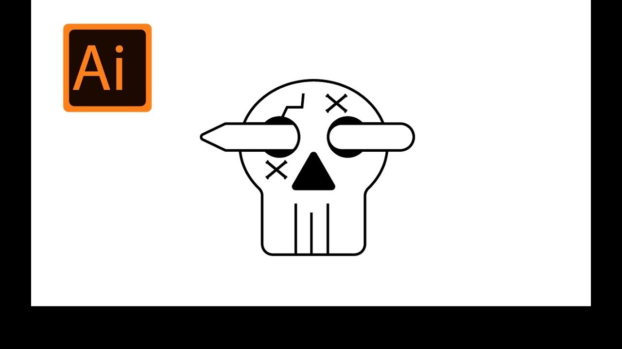 How to create a skull in Adobe Illustrator. - YouTube
