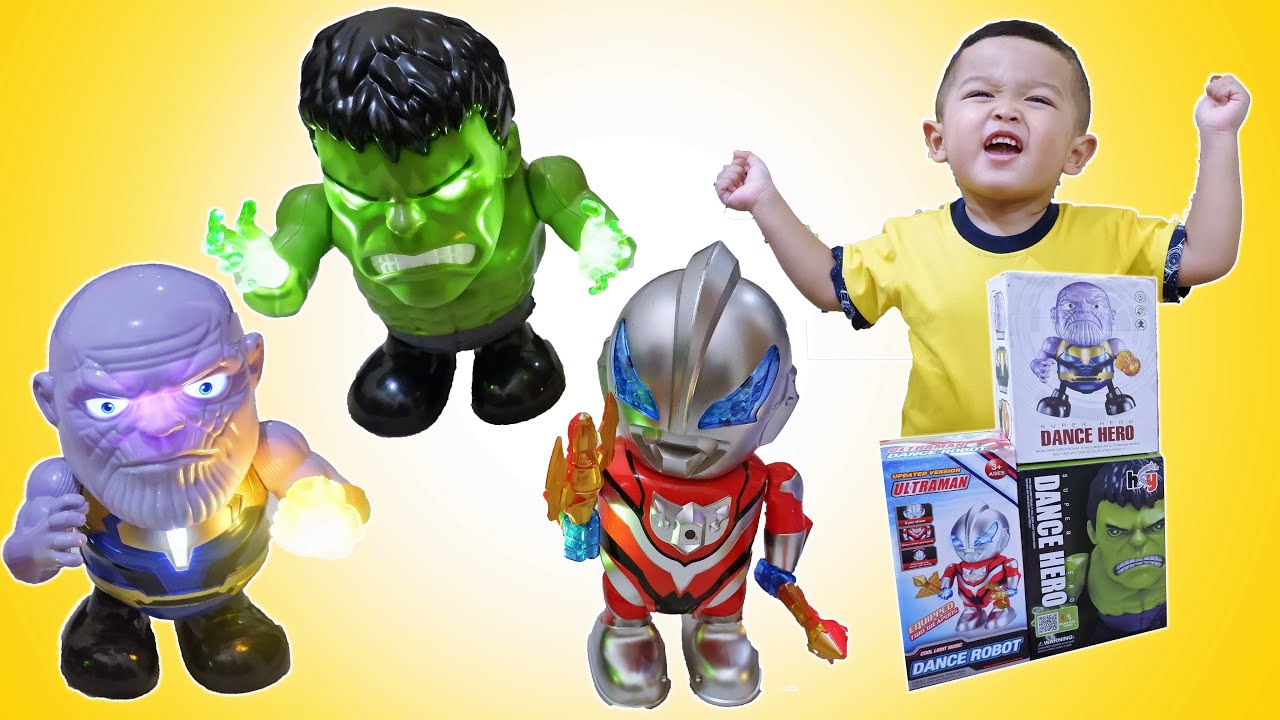 Mainan SUPERHERO Robot Dance, HULK, THANOS dan ULTRAMAN - UNBOXING ...