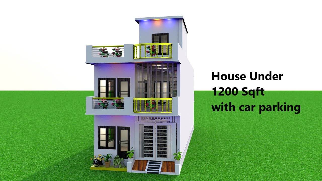 House Under 1200 Sqft with car parking , Double story Makan ke Nakshe ...