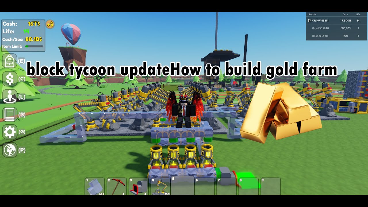 HOW TO BUILD GOLD FARM💛💛 BLOCK TYCOON - YouTube
