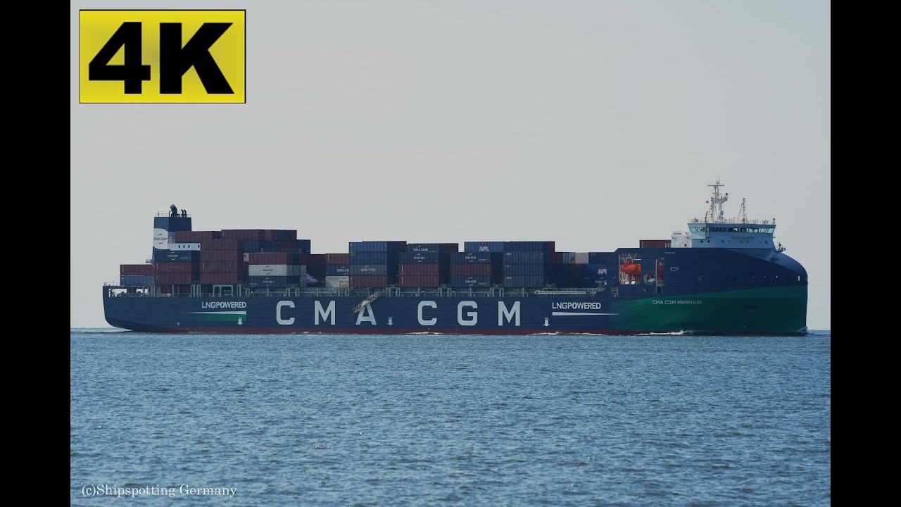 CMA CGM MERMAID - Shipspotting Germany 🇩🇪 IMO 9961283 - River Elbe near ...