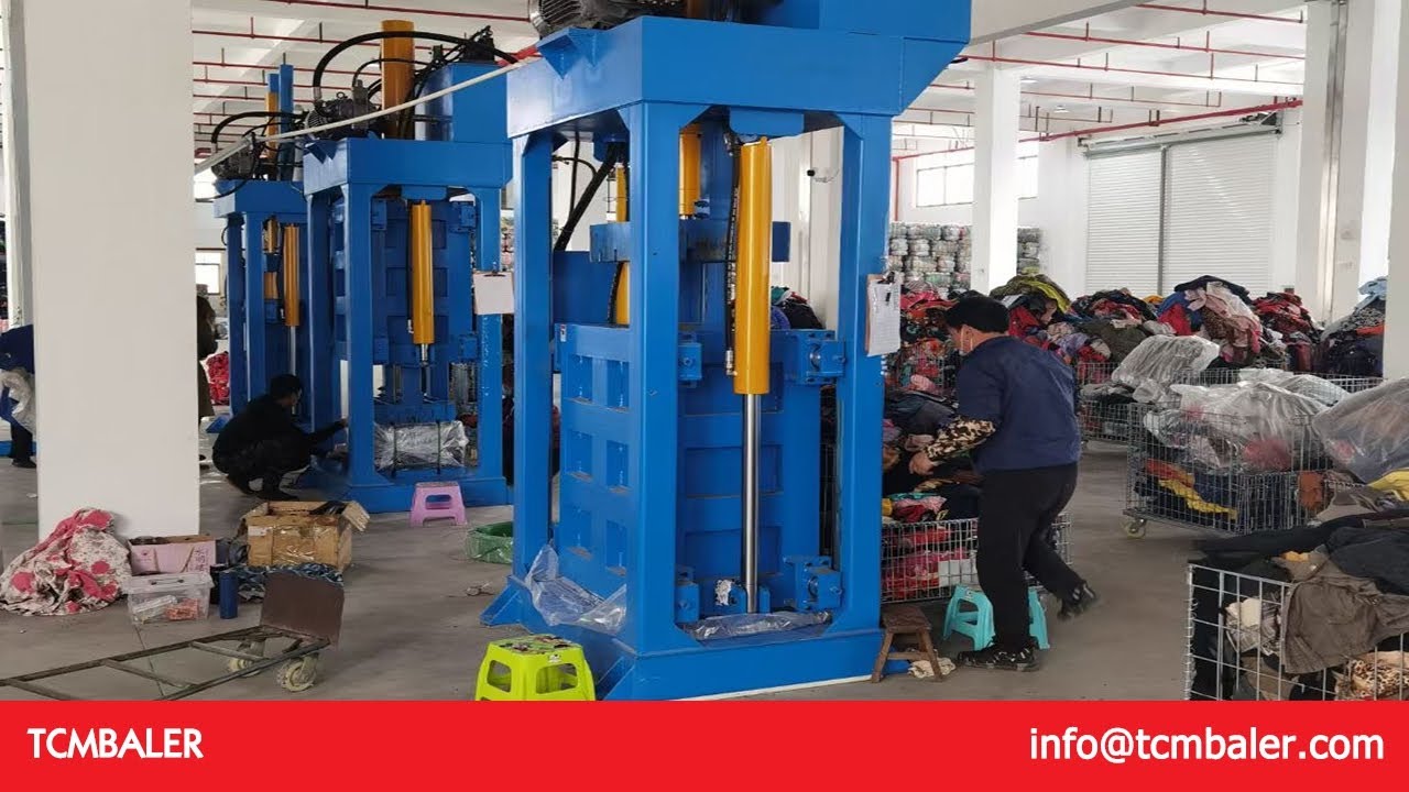 vertical balers for textiles - YouTube