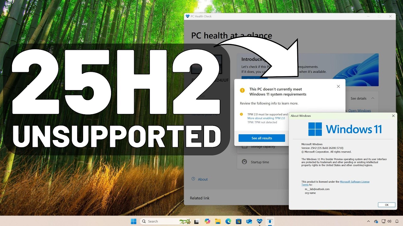 Windows 11 25H2: Clean install unsupported hardware – ENTIRE PROCESS ...