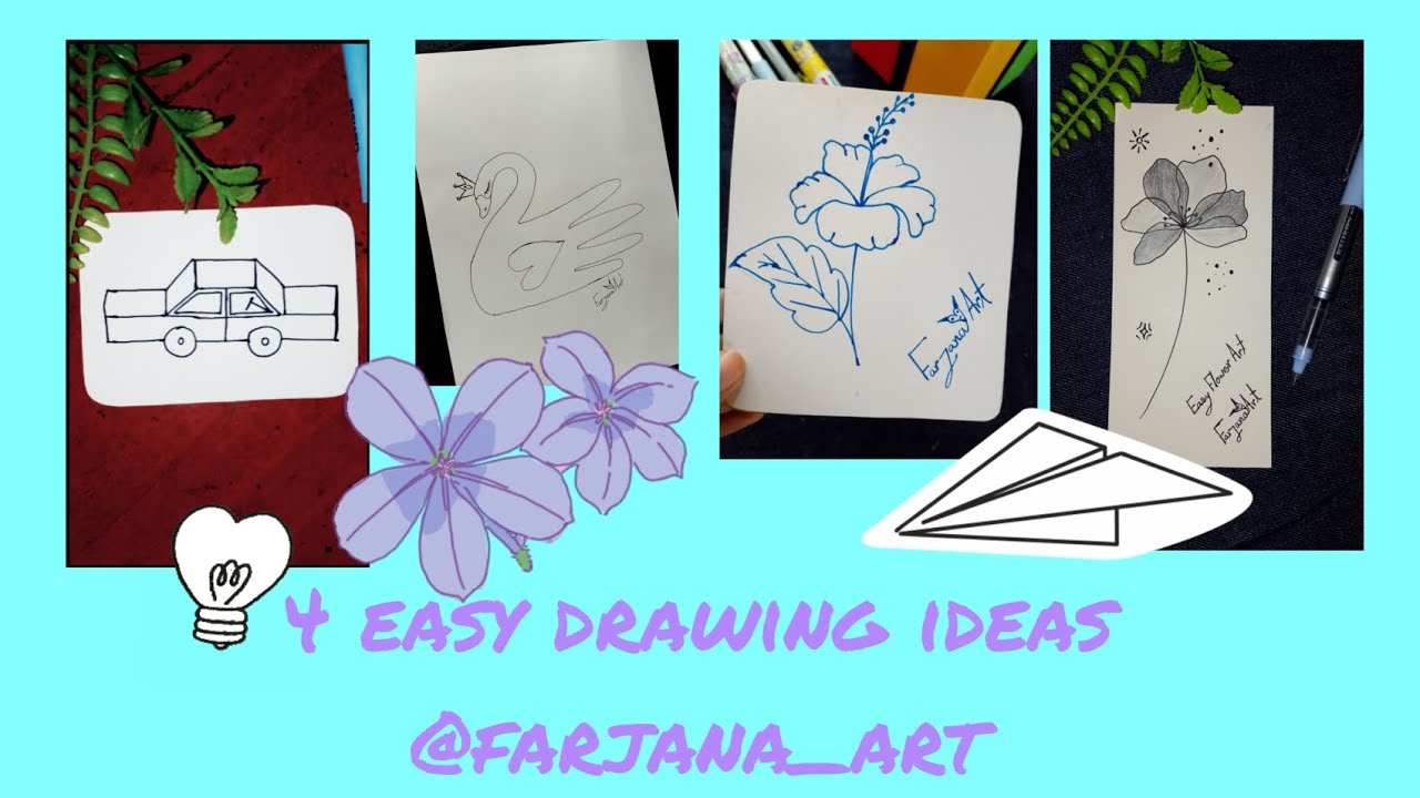 4 Easy drawing ideas for beginners Easy ideas for beginners 💫 ...